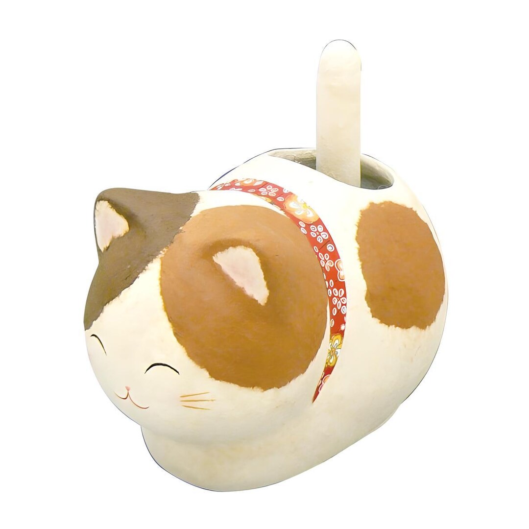 Japanese Chigiri Paper Figurine. Cat. Tail. Solar Movement. Swinging ...