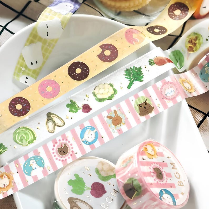 BGM. Epiphany Washi Tape. Witch. Donuts. Ghosts. Vegetables. - Etsy