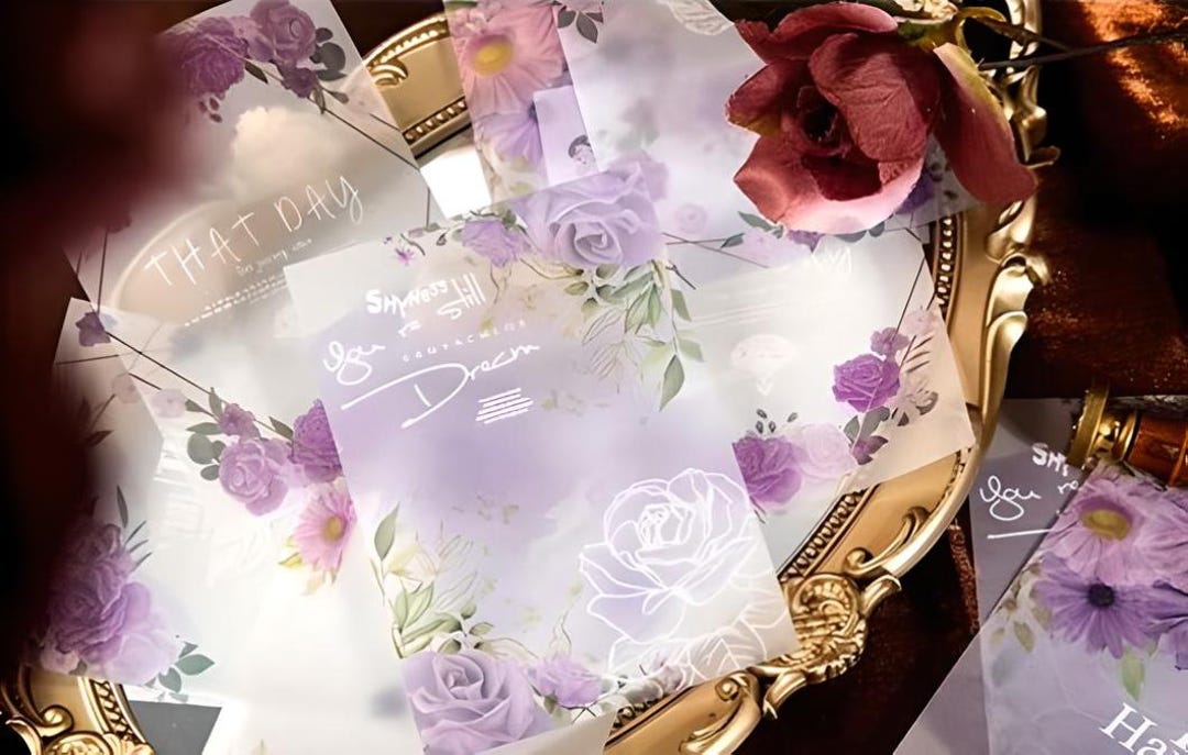 15 Translucent Paper, Vellum Paper, Scrapbooking Ephemera. Plants and ...