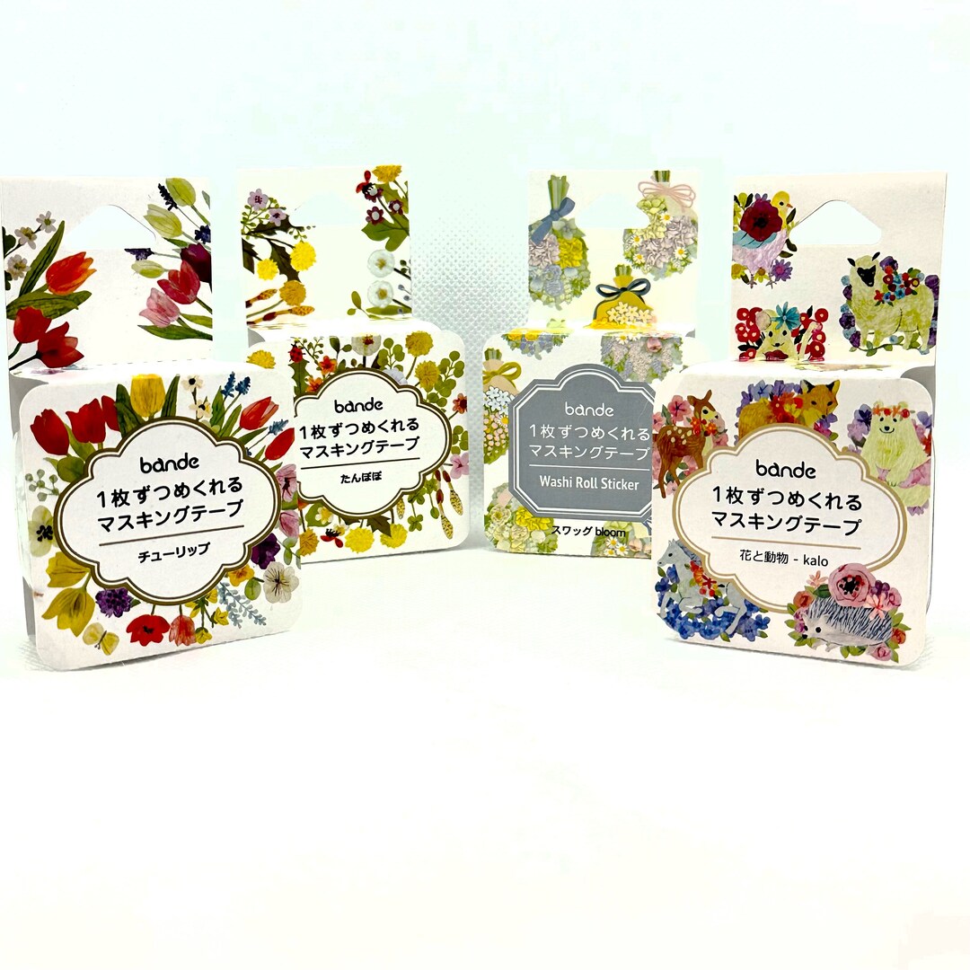 Bande. Japanese Brand. Washi Paper Stickers. Roll. Flower Bouquets ...