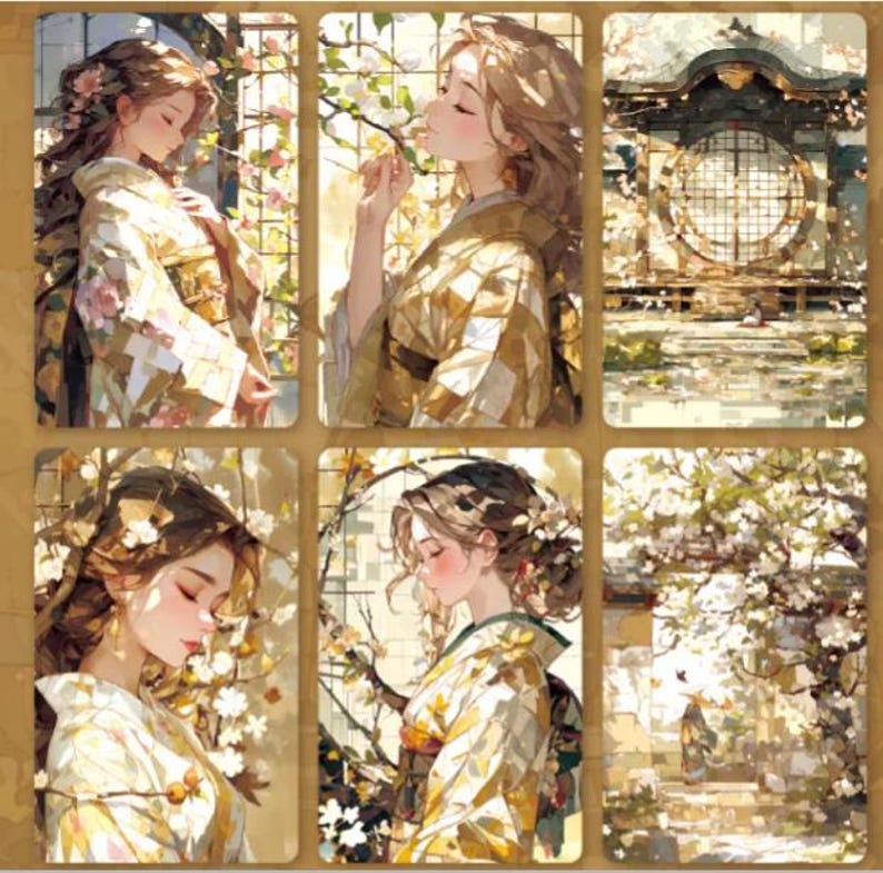 12 Rectangular Stickers. Anime Girl. Matte. Embellishment. Journaling ...