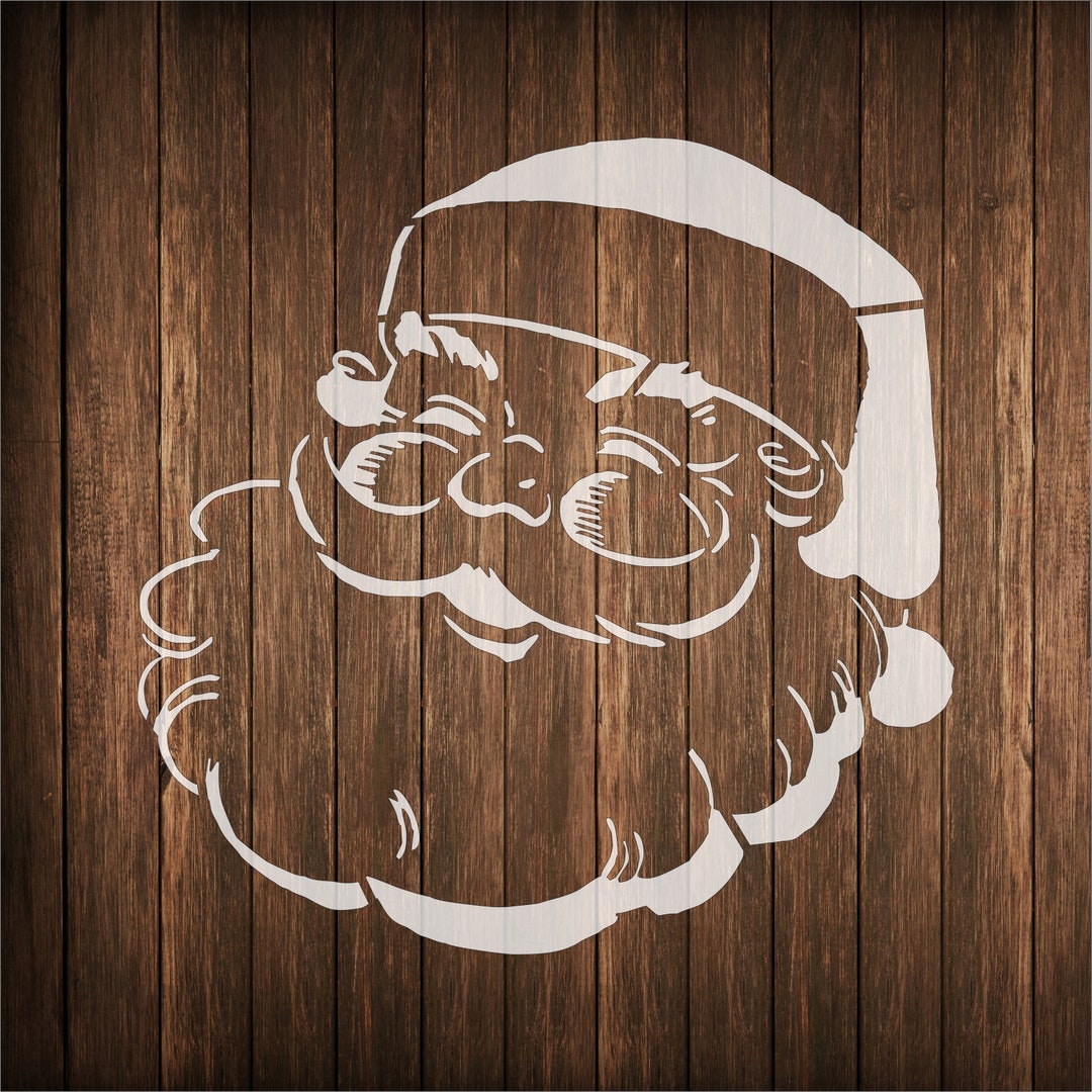 Christmas Stencil - Santa Face Stencil - Santa Claus Stencil - St. Nick ...
