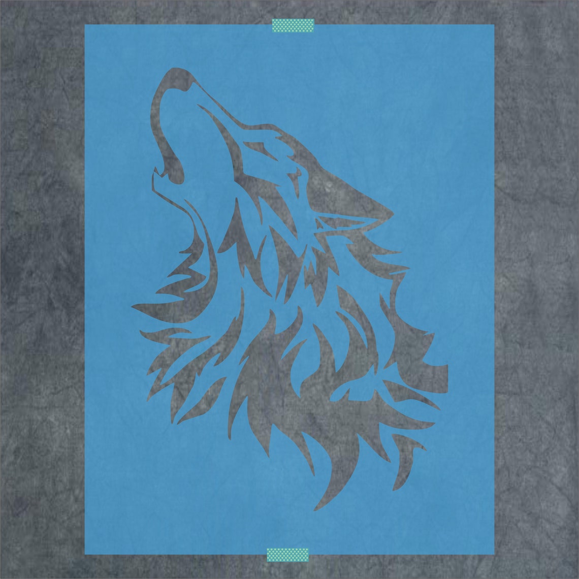 Tribal Howling Wolf Stencil, Tribal Wolf Stencil, Tribal Animal Stencil ...