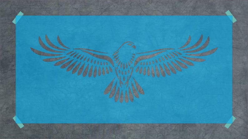 Hawk With Turned Head in Flight Stencil, Flying Bird Stencil - Eagle ...