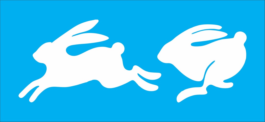 Runnng Rabbits Stencil - Set of Two Rabbits - Reuseable Rabbit Stencil ...