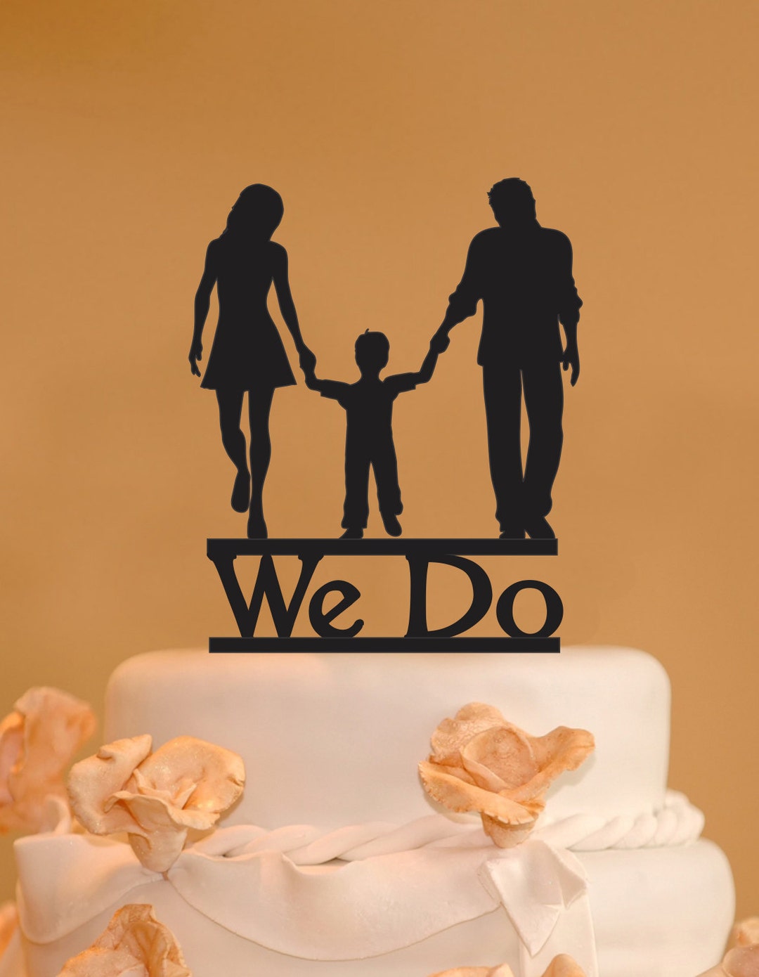 Man Woman and Child Wedding Cake Topper - Family Wedding Cake Topper ...