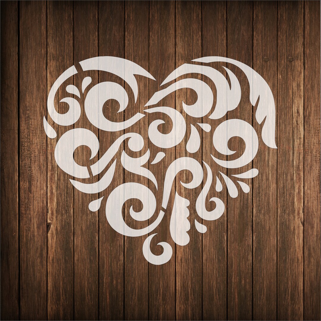 Decorative Heart Stencil for Wood Signs, Heart Stencil for Signs and ...
