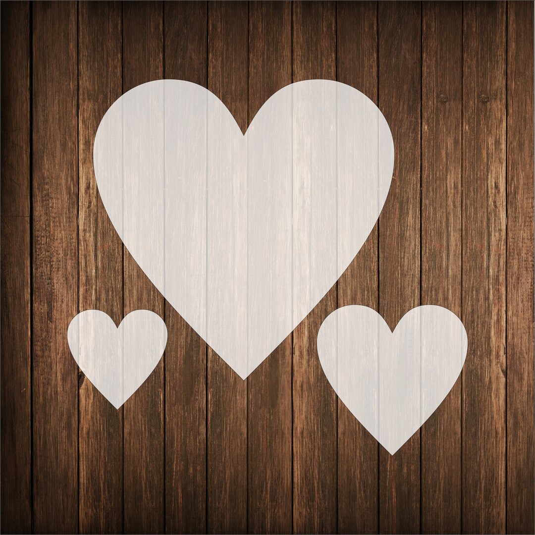 Heart Stencils, Set of Three Heart Stencils, Stencil Hearts, Stencil ...