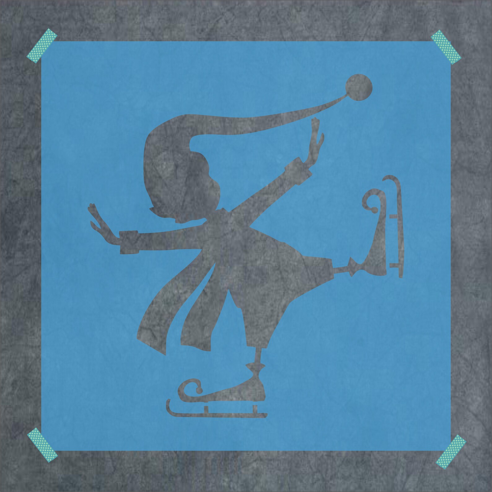 Christmas Elf Ice Skating Stencil Christmas Elf Stencil Ice | Etsy