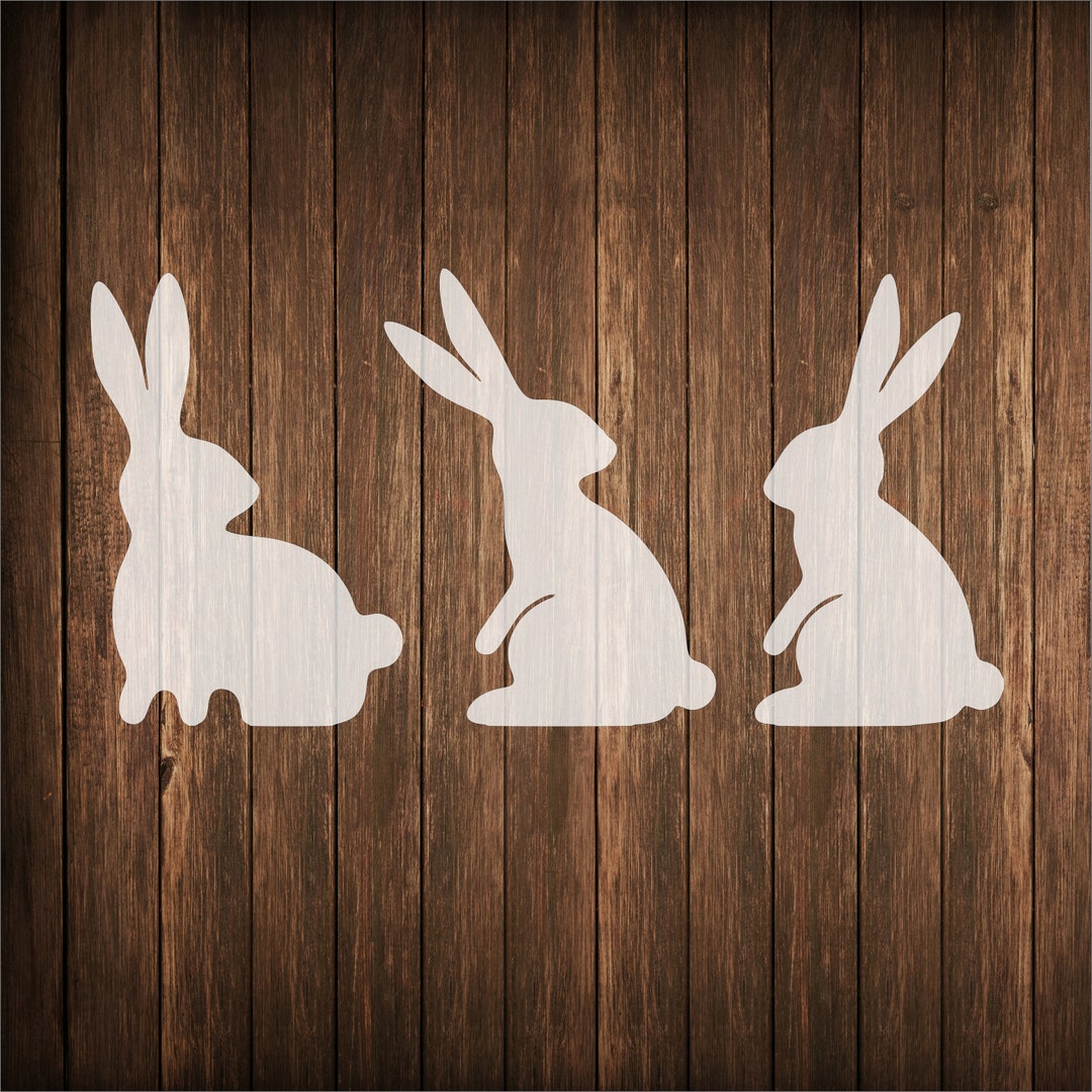 Rabbits Stencil - Set of Three Rabbit Stencils for Signs - Reuseable ...
