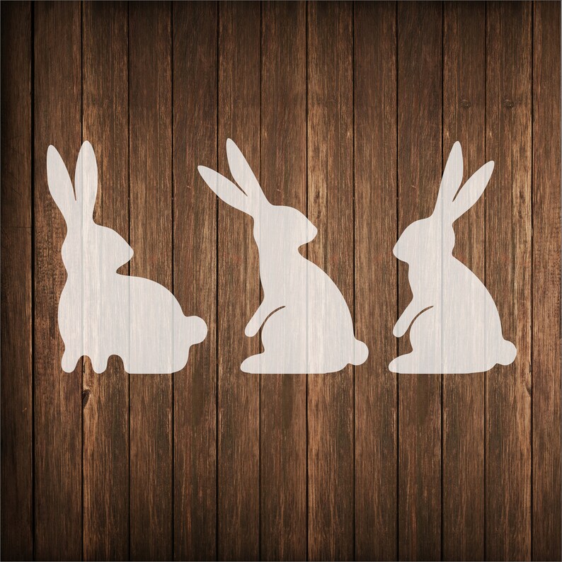 Rabbits Stencil Set of Three Rabbit Stencils for Signs | Etsy