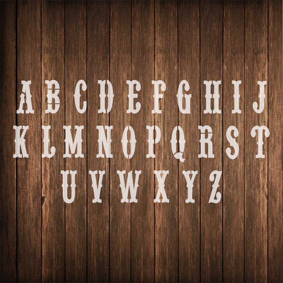 Upper Case Western Alphabet Stencil MAD 014, Reusable Mad 014 Alphabet ...