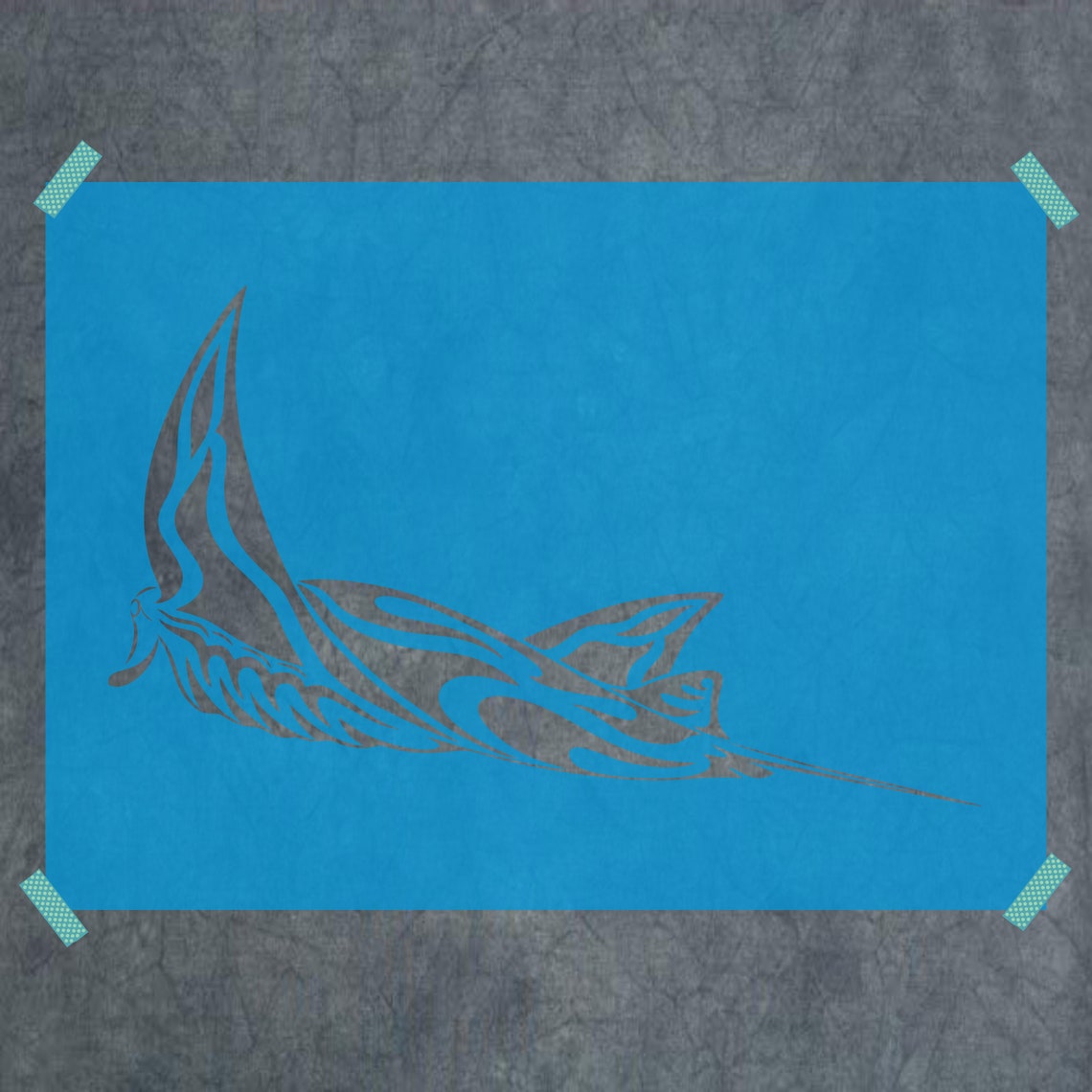 Tribal Manta Ray Stencil Sting Ray Stencil Tribal Ocena - Etsy