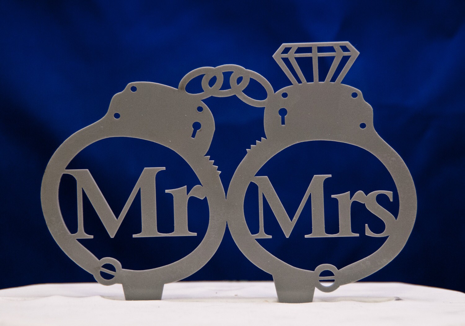 Mr. and Mrs. Handcuffs wedding cake topper Mr and Mrs | Etsy