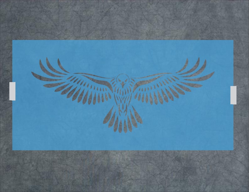Hawk in Flight Stencil, Flying Bird Stencil - Eagle, Hawk, Raptor ...