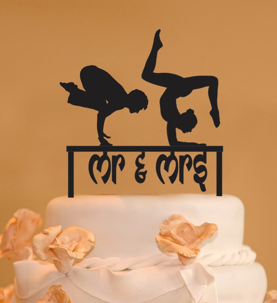 Mr. and Mrs. Yoga Wedding Cake Topper - Man and Woman Yoga Cake Topper ...