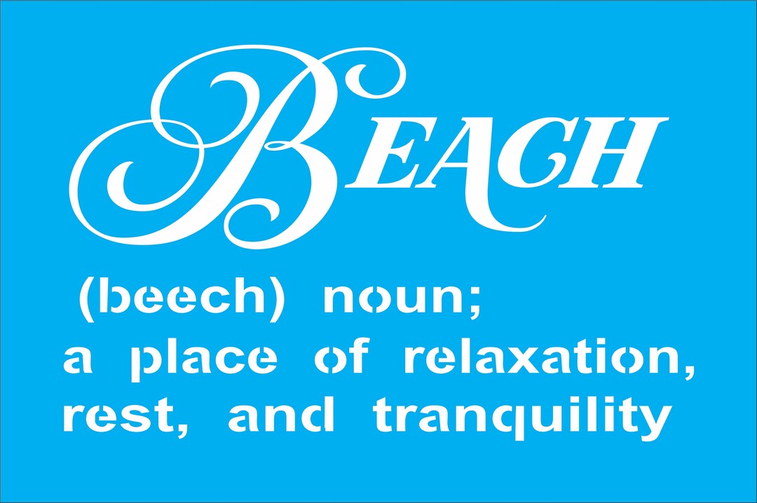Beach Noun Stencil - Beach Stencil - Reuseable Stencil Sign Stencil - Etsy