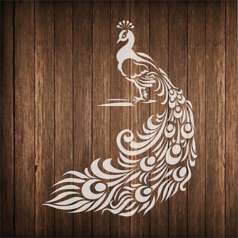 Peacock Stencil - Etsy