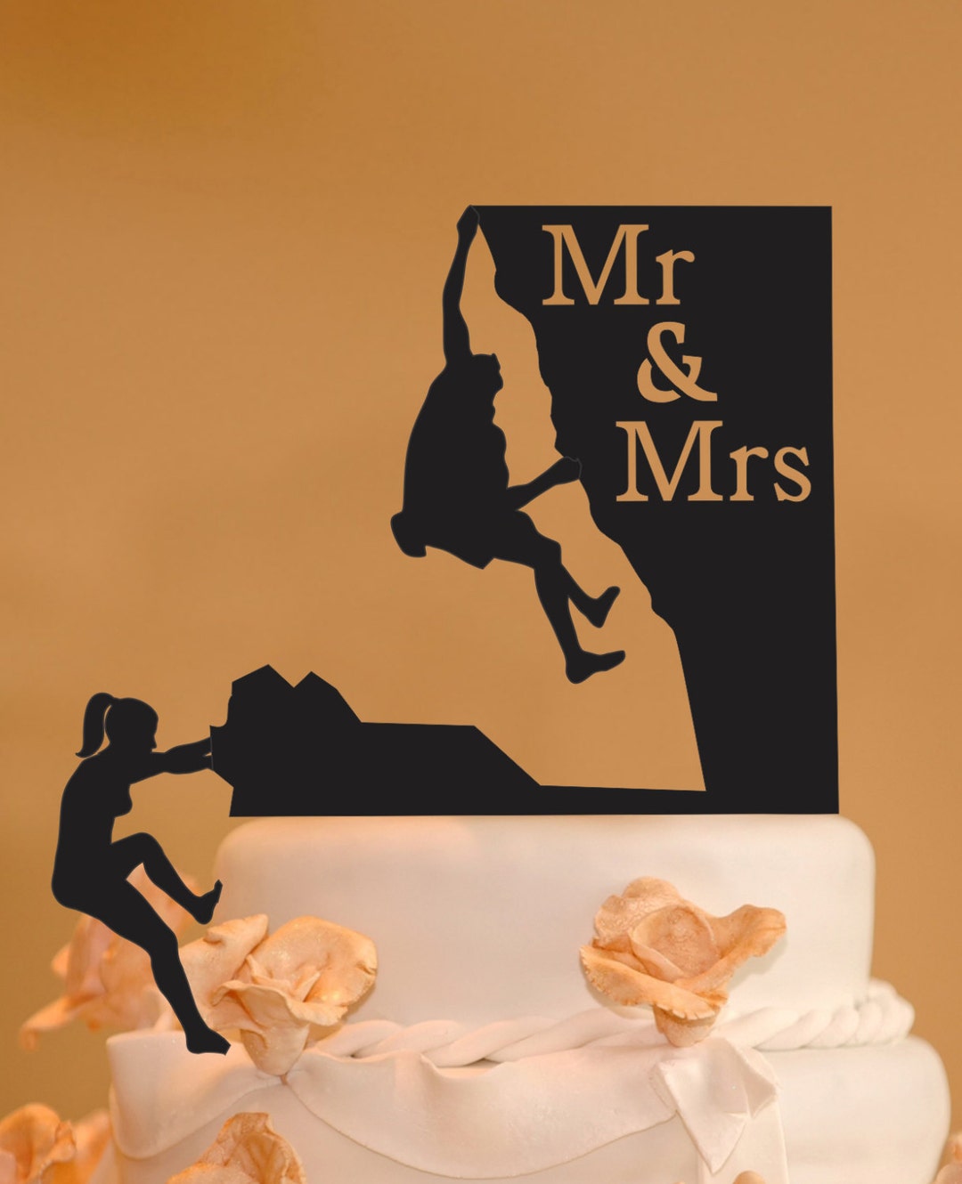 Rock Climbing Couple Mr. & Mrs. Wedding Cake Topper - Moiuntain ...