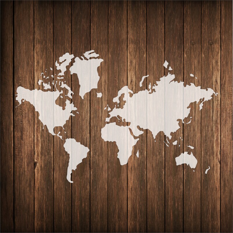 World Map Stencil - Etsy