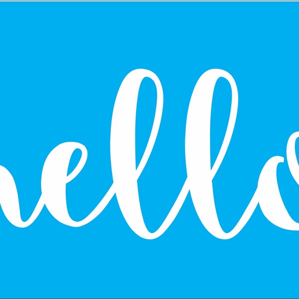 Hello Stencil - Etsy