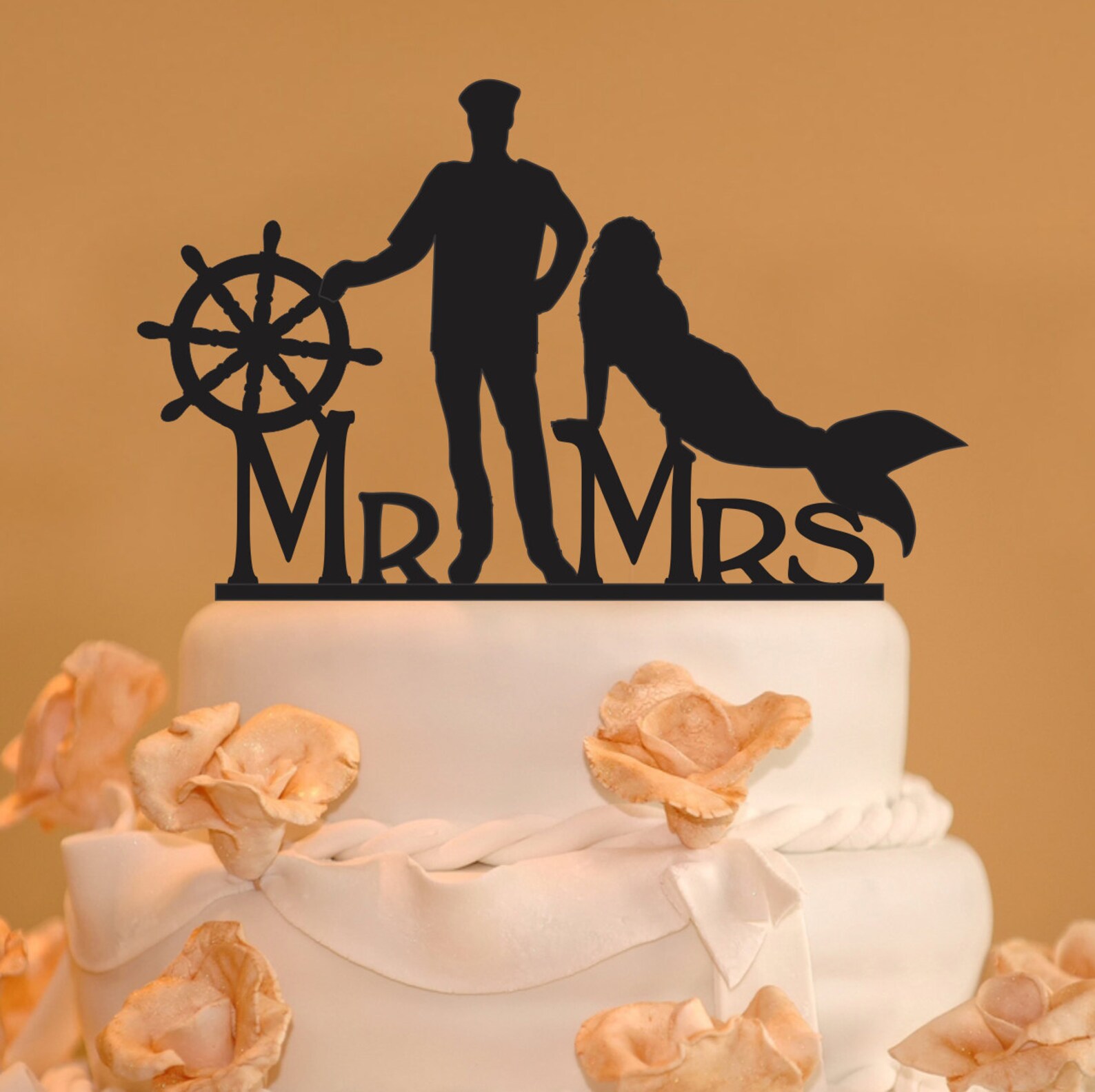 Ship Captain and Mermaid Custom Wedding Cake Topper Custom | Etsy