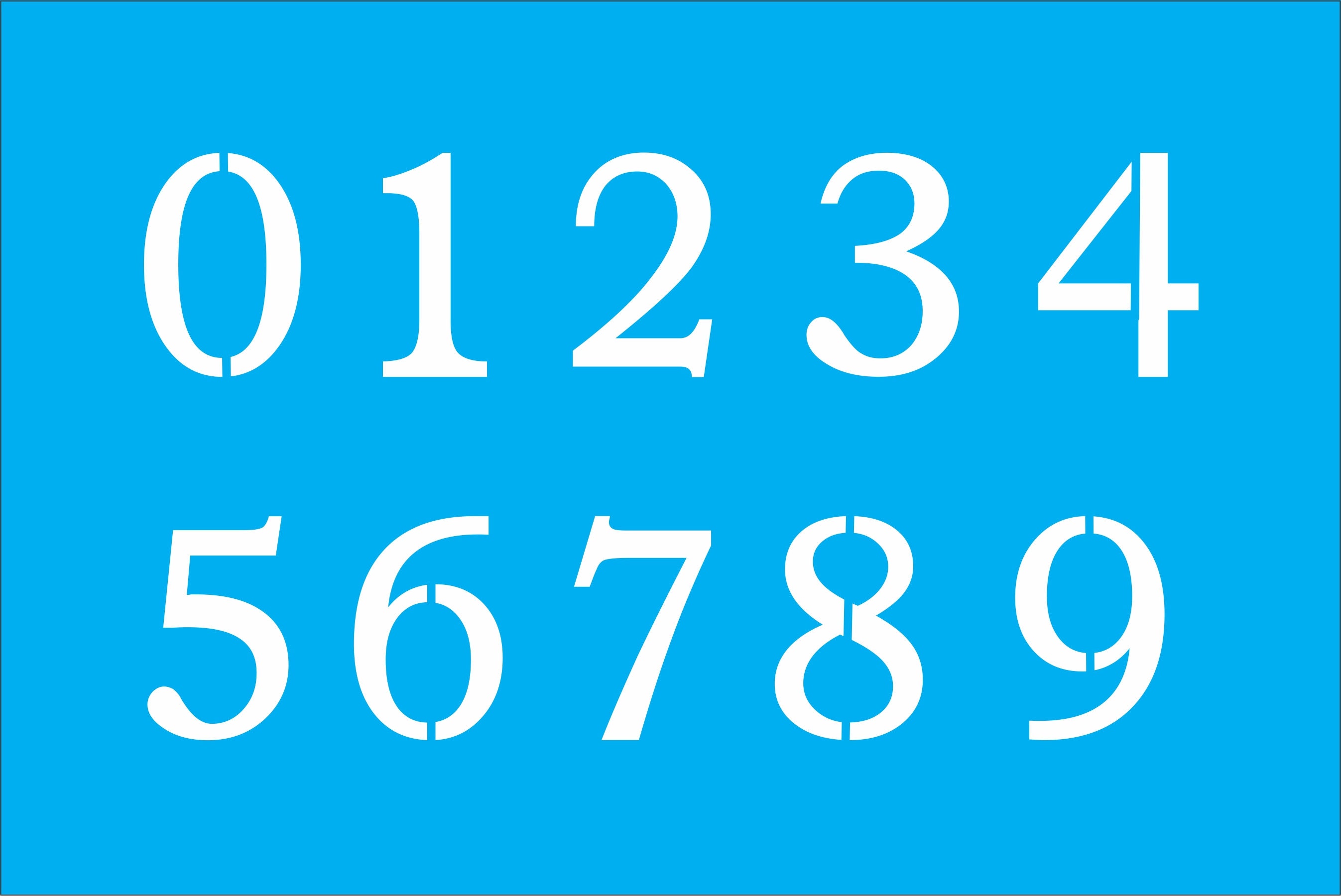 Numbers Stencil - Numbers for Signs - Numbers BOOK - Stencil Numbers ...