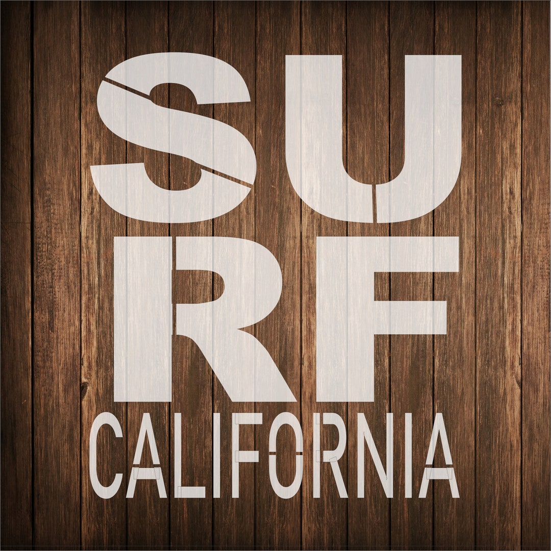 SURF California Reuseable Sign Stencil - Surf Stencil - California ...
