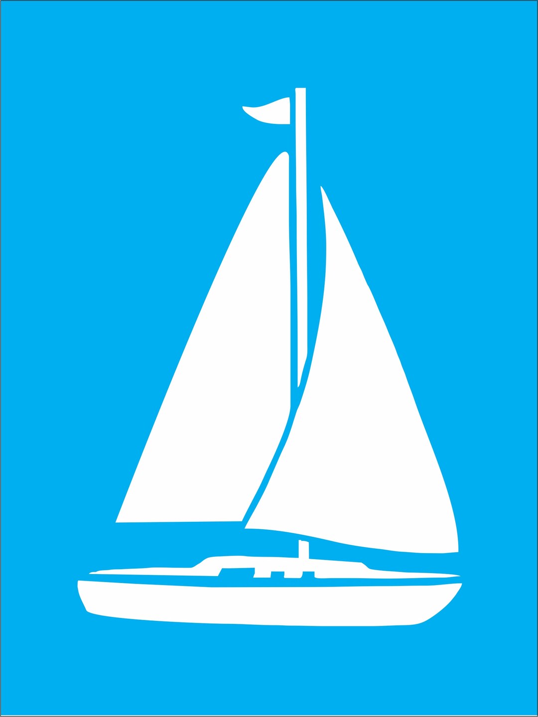 Sailboat Stencil Sail Boat Stencil - Boat Stencil - Reuseable Sailboat ...