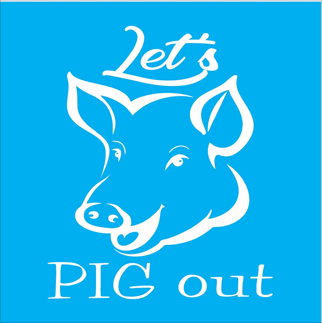 Let's Pig Out With Pig Head Stencil - Reuseable Stencil - Pig Stencil ...