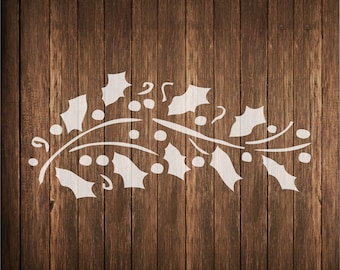 Holly Branch Stencil | Etsy