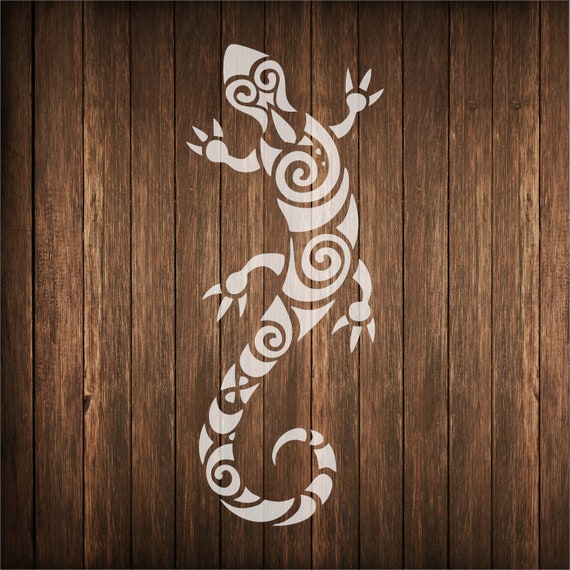 Tribal Lizard Stencil Reuseable Tribal Lizard Stencil | Etsy