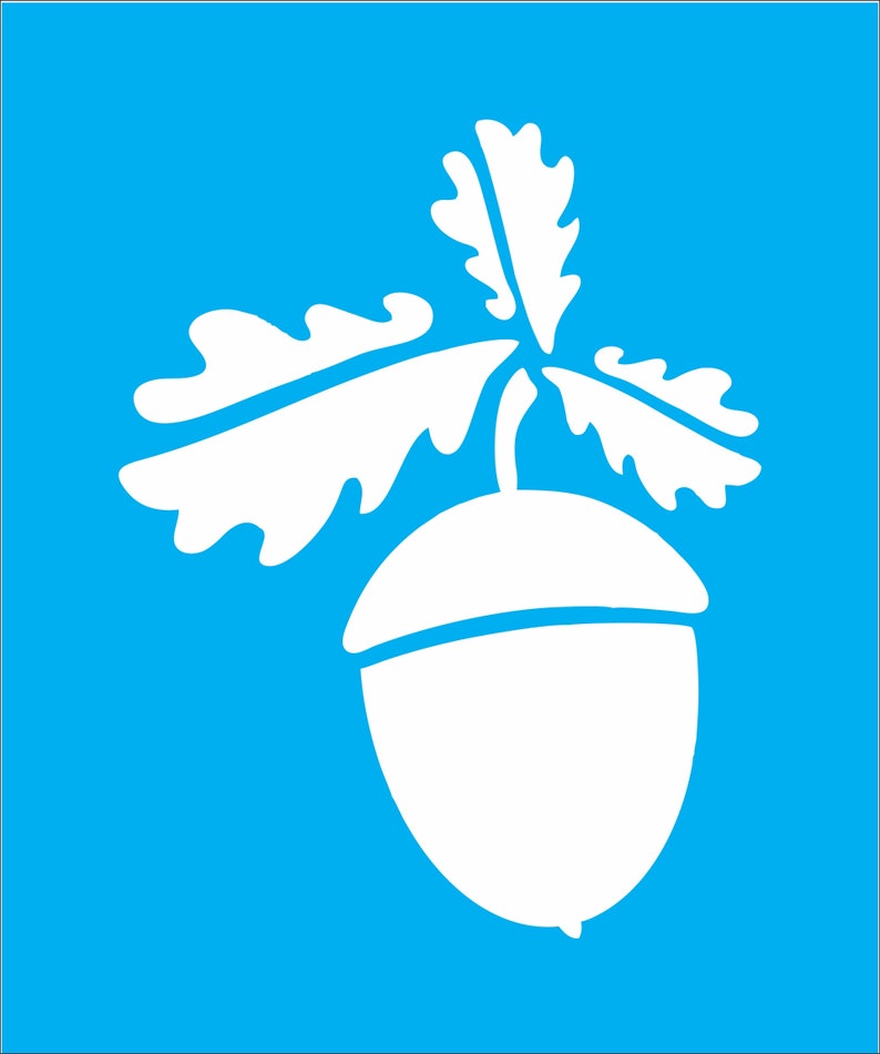 Acorn With Leaves Stencil Acorn Stencil Oak Tree Stencil - Etsy