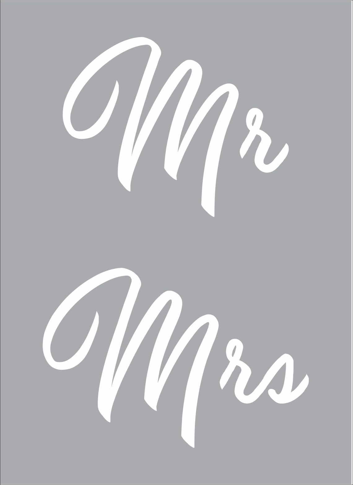 Mr. Mrs. Wedding Stencils Set 3 - Reusable Wedding Stencil - Wedding Mr ...