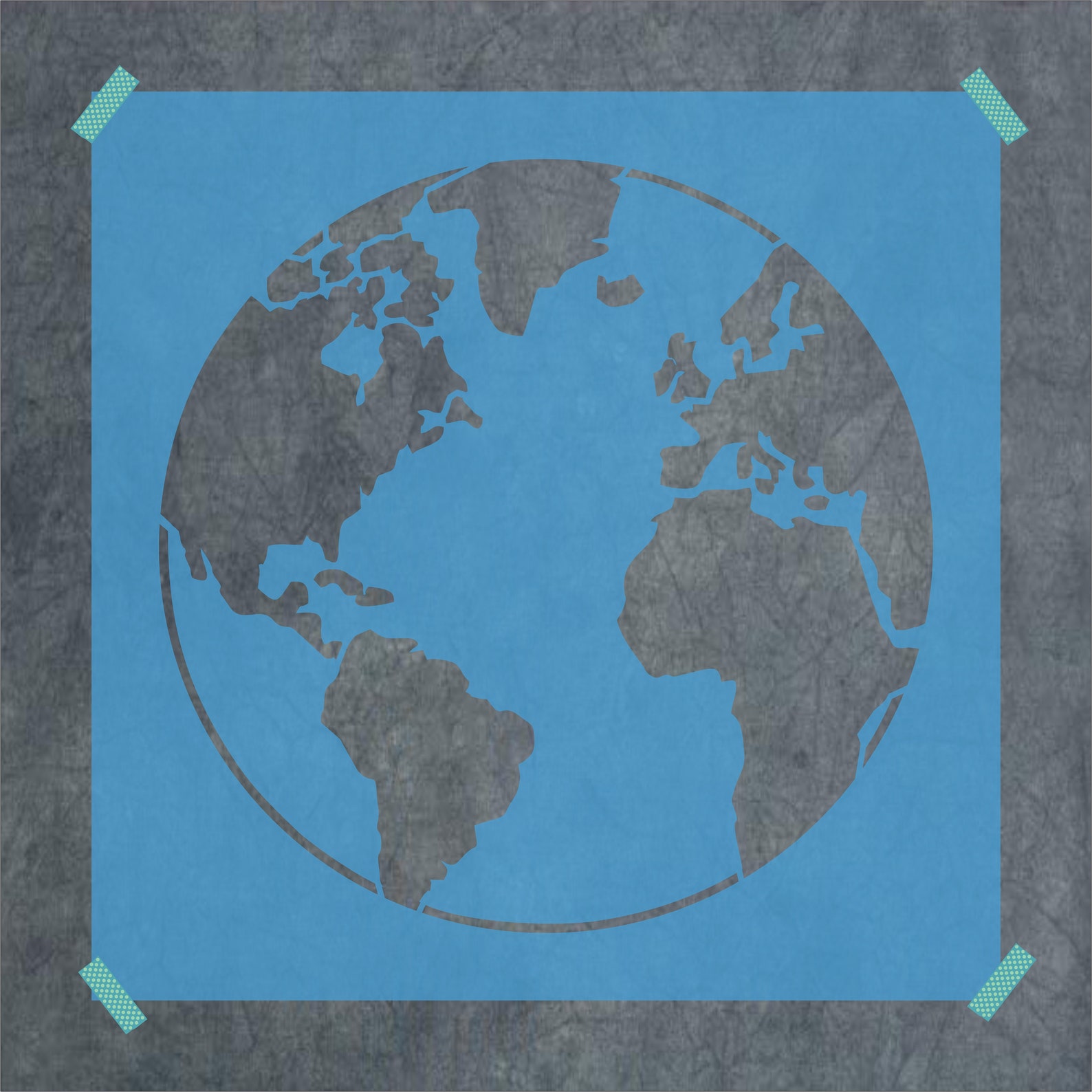 World Globe Map Stencil. World Map on a Globe Resuseable - Etsy