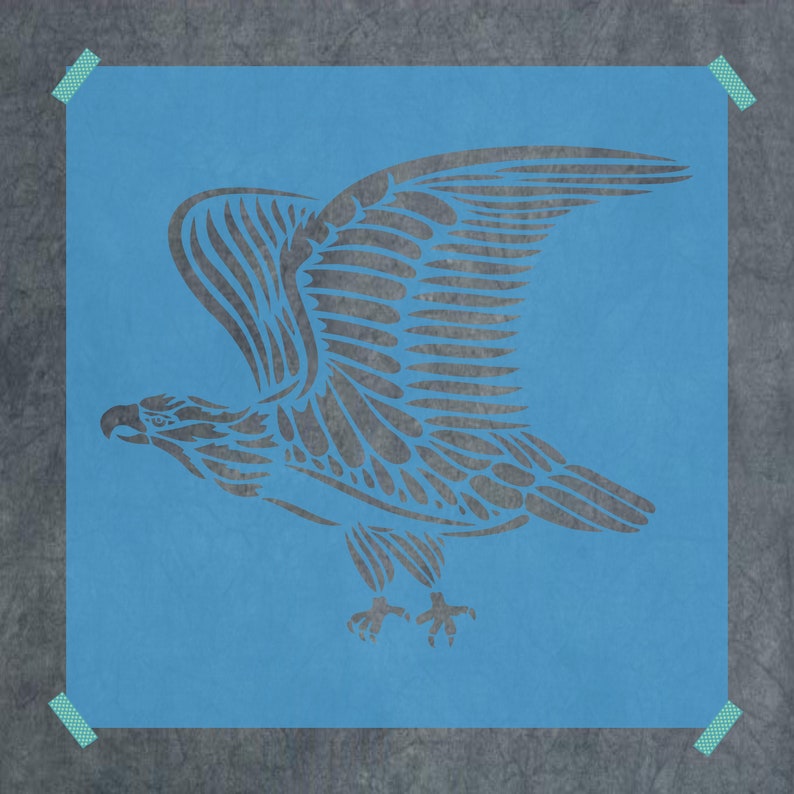 Eagle in Flight Stencil Flying Bird Stencil Eagle Hawk - Etsy