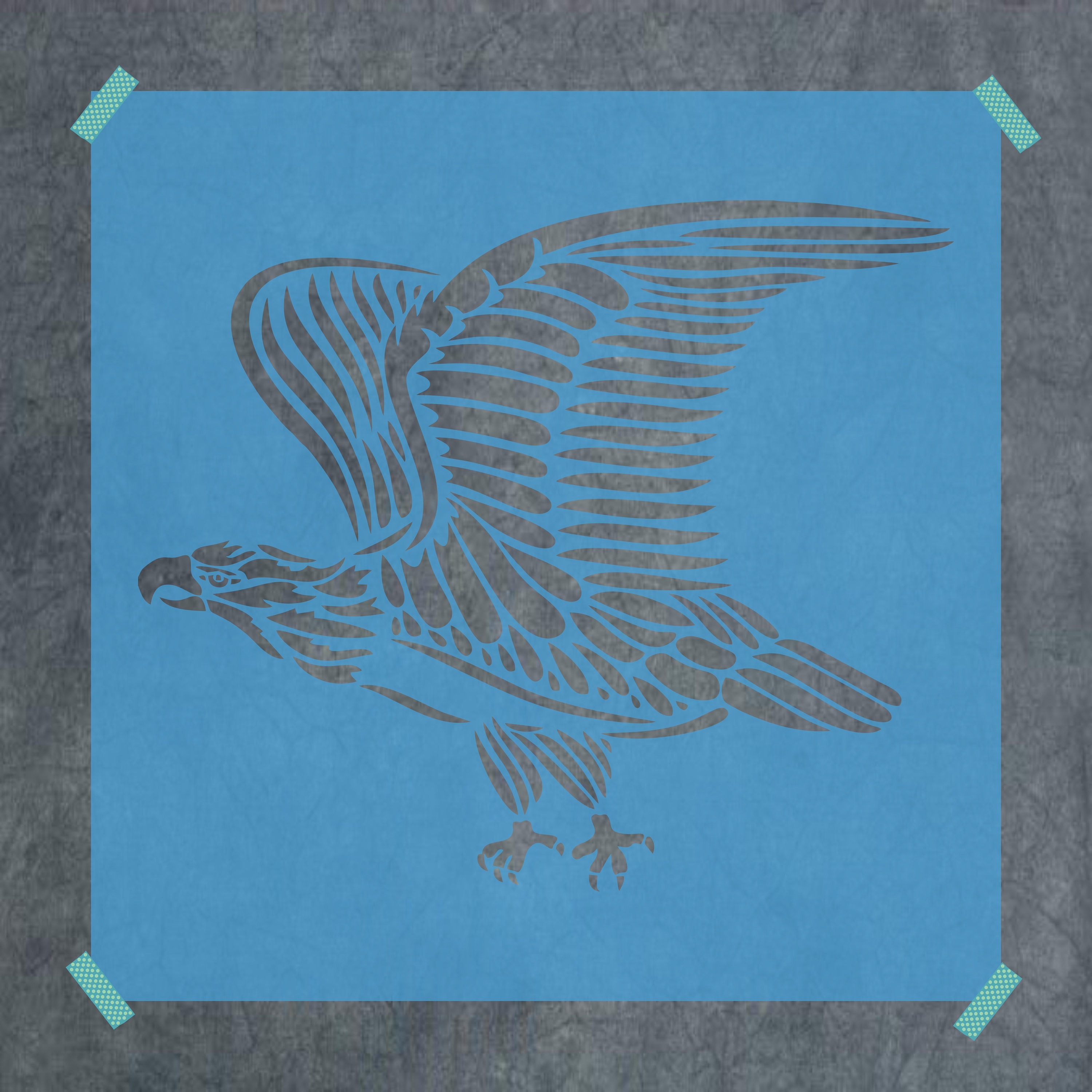 Eagle in flight stencil flying bird stencil Eagle hawk | Etsy