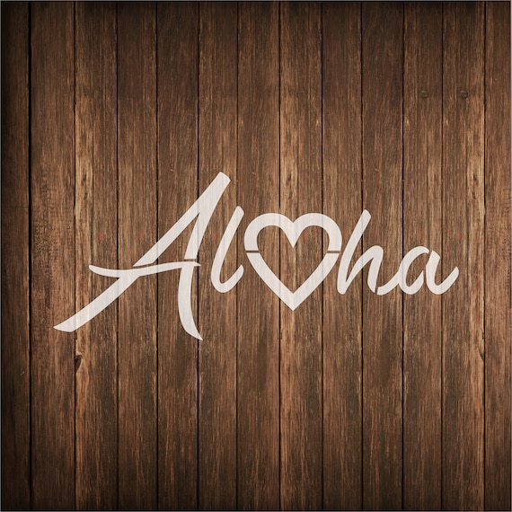 Aloha With Heart Stencil Reuseable Stencil Hawaii Aloha | Etsy