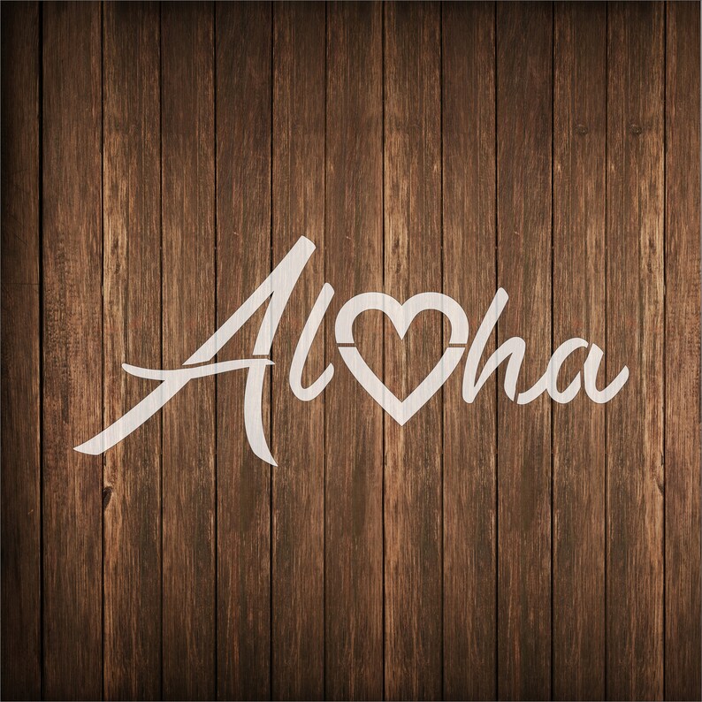 Aloha With Heart Stencil Reuseable Stencil Hawaii Aloha | Etsy