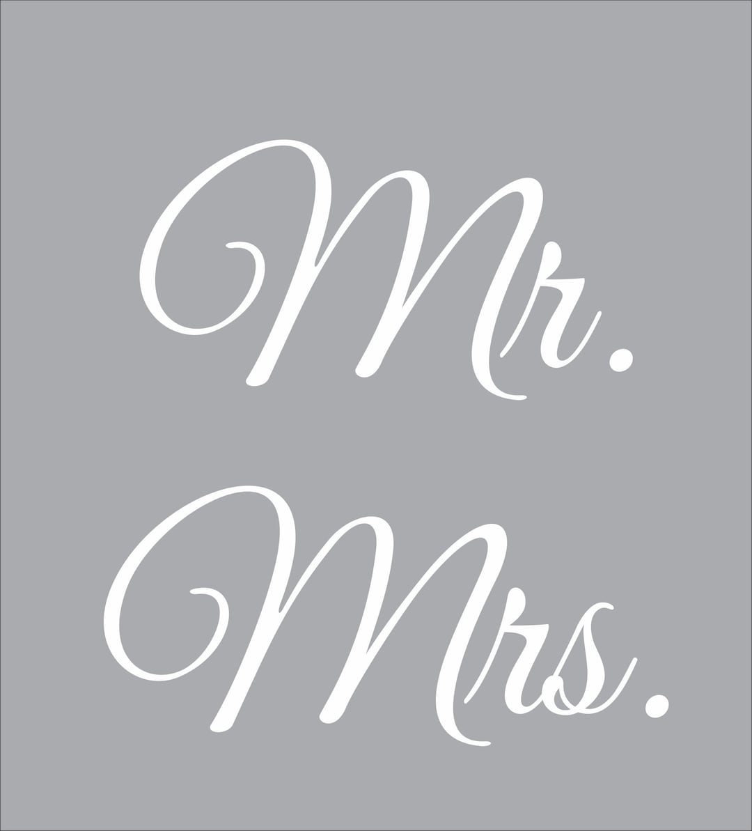 Mr. Mrs. Wedding Stencils Set 2 - Reusable Wedding Stencil - Wedding Mr ...