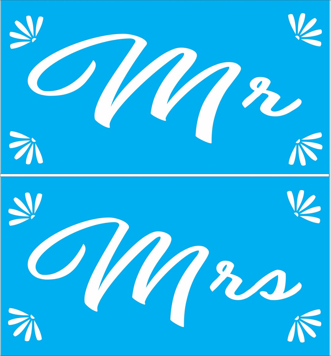 Mr. and Mrs. Wedding Sign Stencils - Reusable Wedding Stencil - Wedding ...