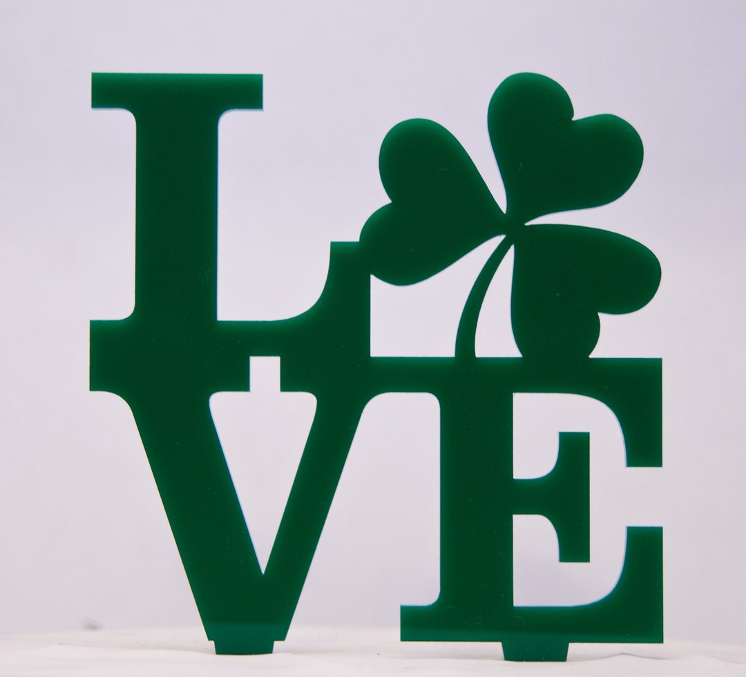 LOVE With Shamrock Wedding Cake Topper - Shamrock Wedding Cake Topper ...