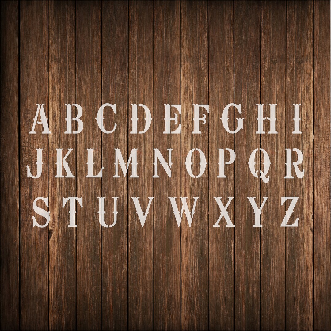 Upper Case Western Alphabet Stencil OK024, Reusable Alphabet Stencil ...