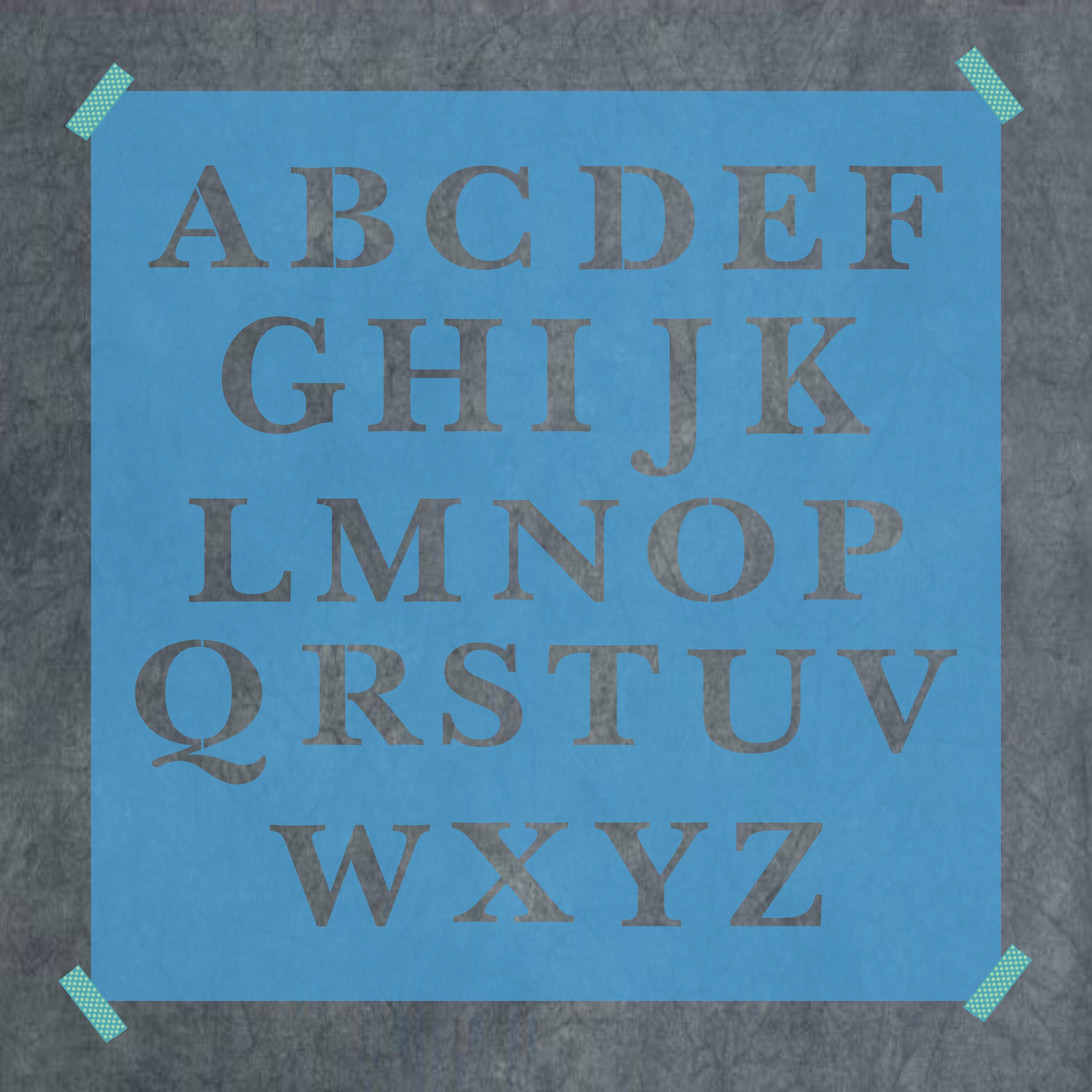 Upper Case Alphabet Stencil Baskb- Reusable Alphabet Stencil - Alphabet ...