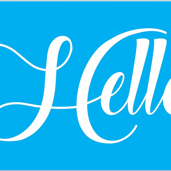 Hello Stencil - Etsy