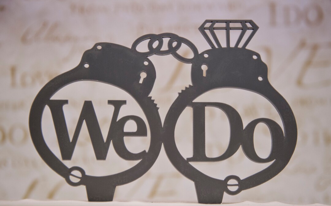 HANDCUFFS Wedding Cake Topper - We Do Inside Handcuffs With Diamond Cak ...