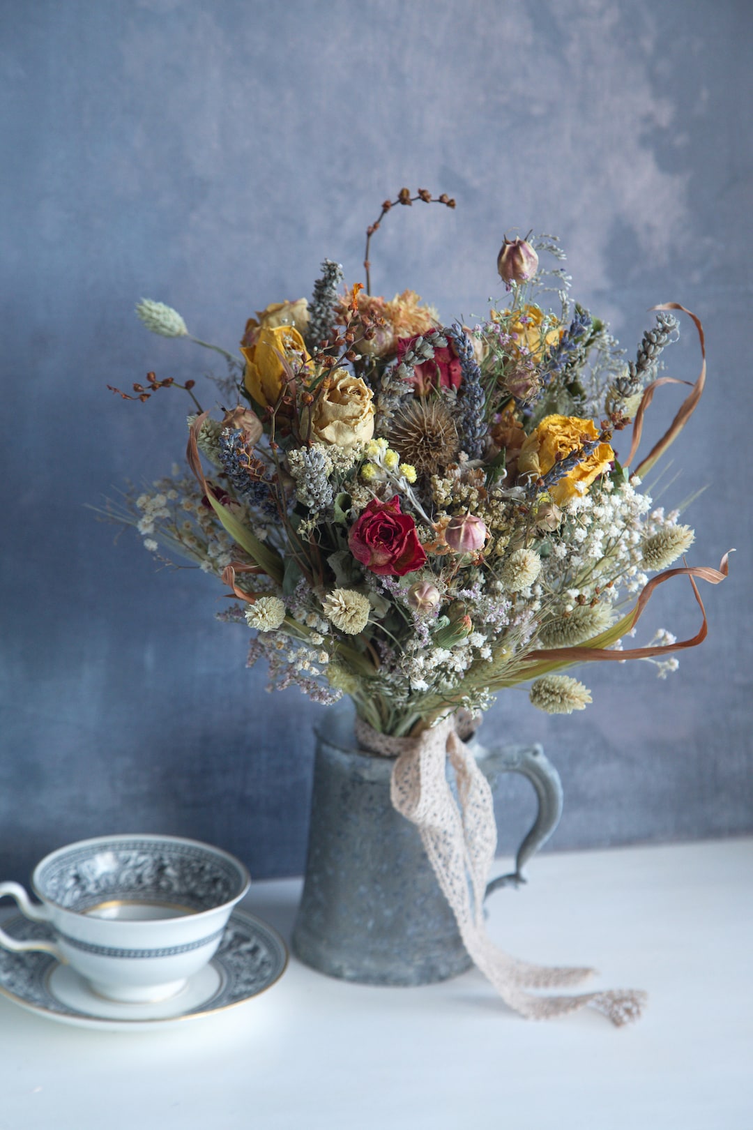 Large Dried Flowers Bouquet "dorset" Wedding Bridal Bridesmaid Bouquet ...