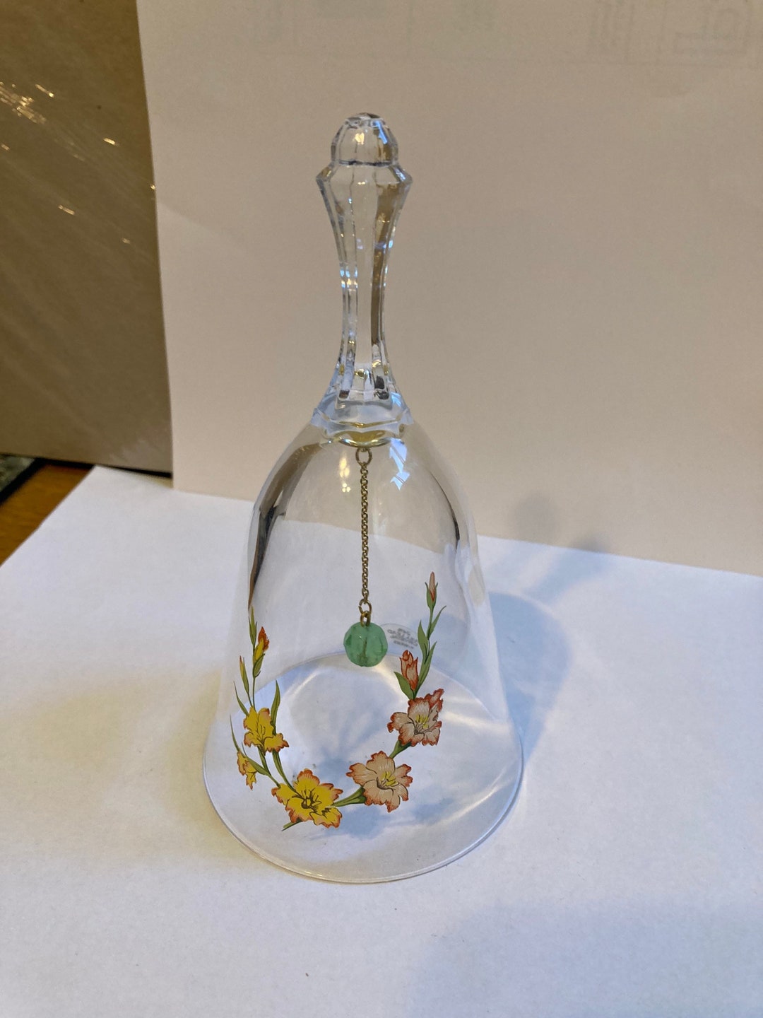 Beautiful Dainty Avon Lead Crystal Bell With Flowers Like New Great ...