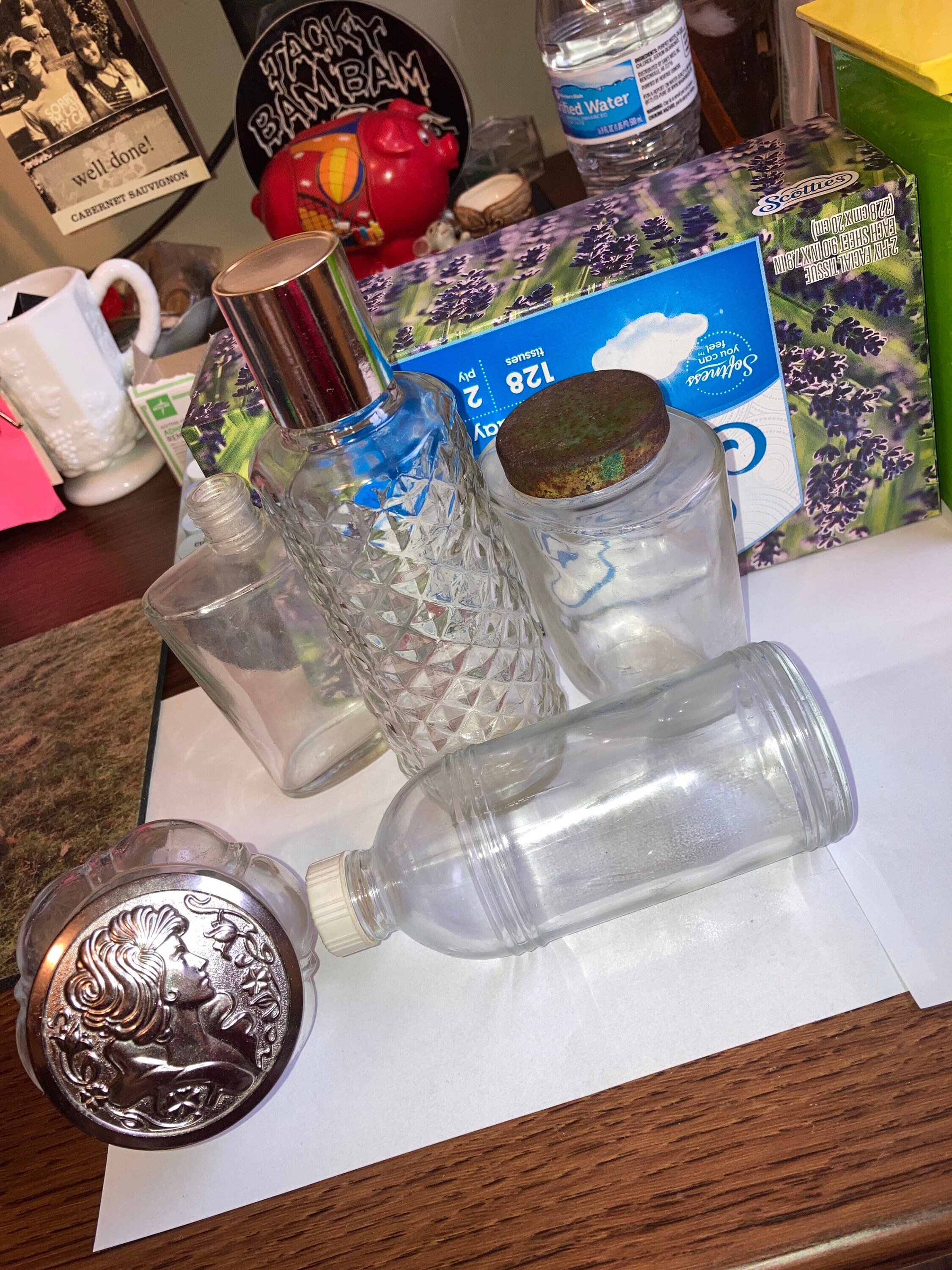 Vintage Avon Bottles Very Rare Vanity Jar Flask Perfume Set of 5 - Etsy
