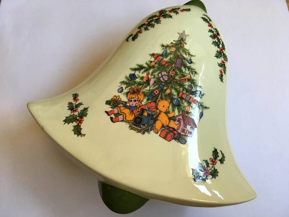 Vintage Holiday Bell Covered Candy Dish Made 1816 - Etsy